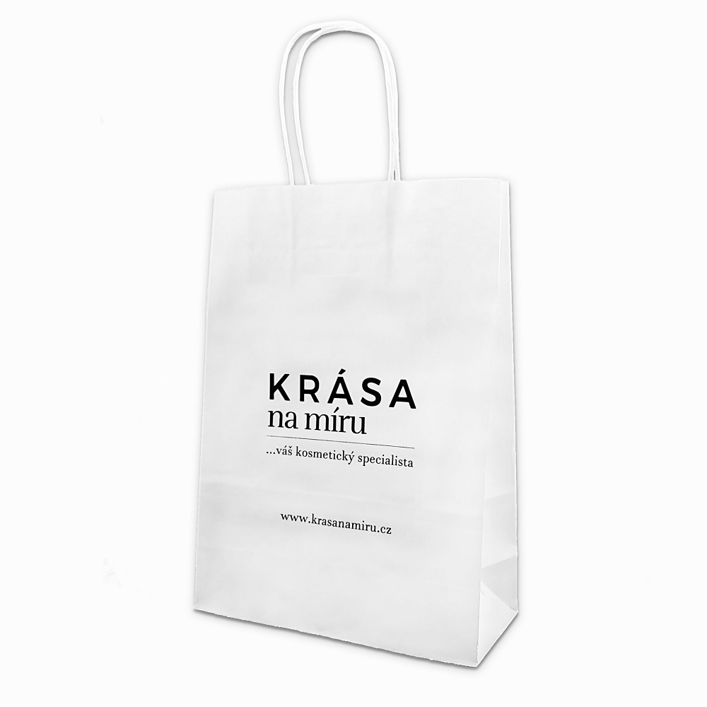 Papírová taška Krása na míru velká - bílá - Krása na míru